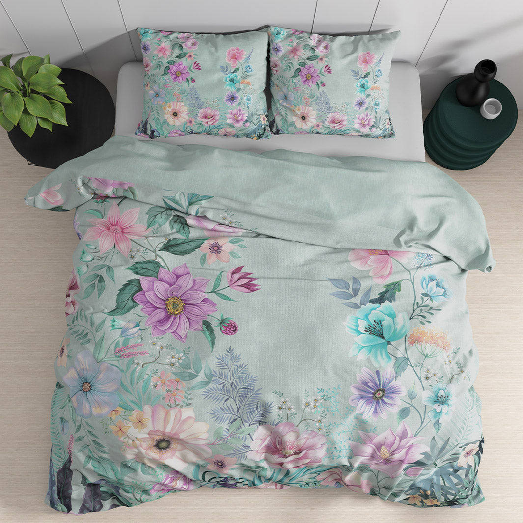 Indusia Design | Sengesett | Flore Blue – Indusia Design Norge